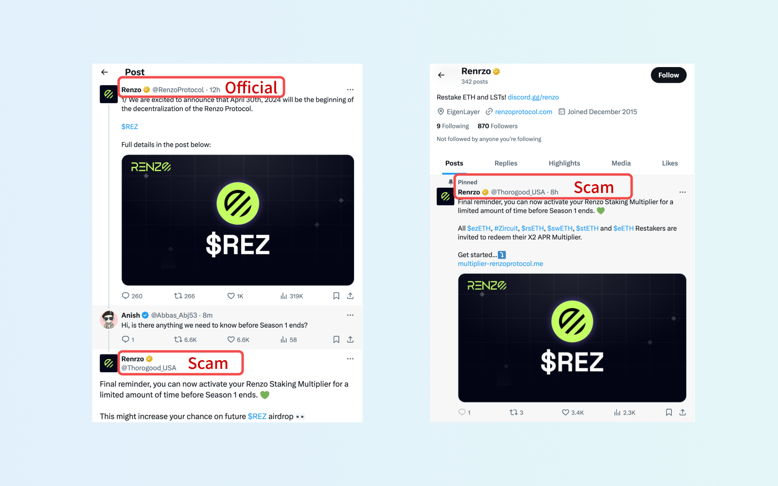 Beware of Fake Twitter Accounts and Restaking Scams｜imToken Wallet ...