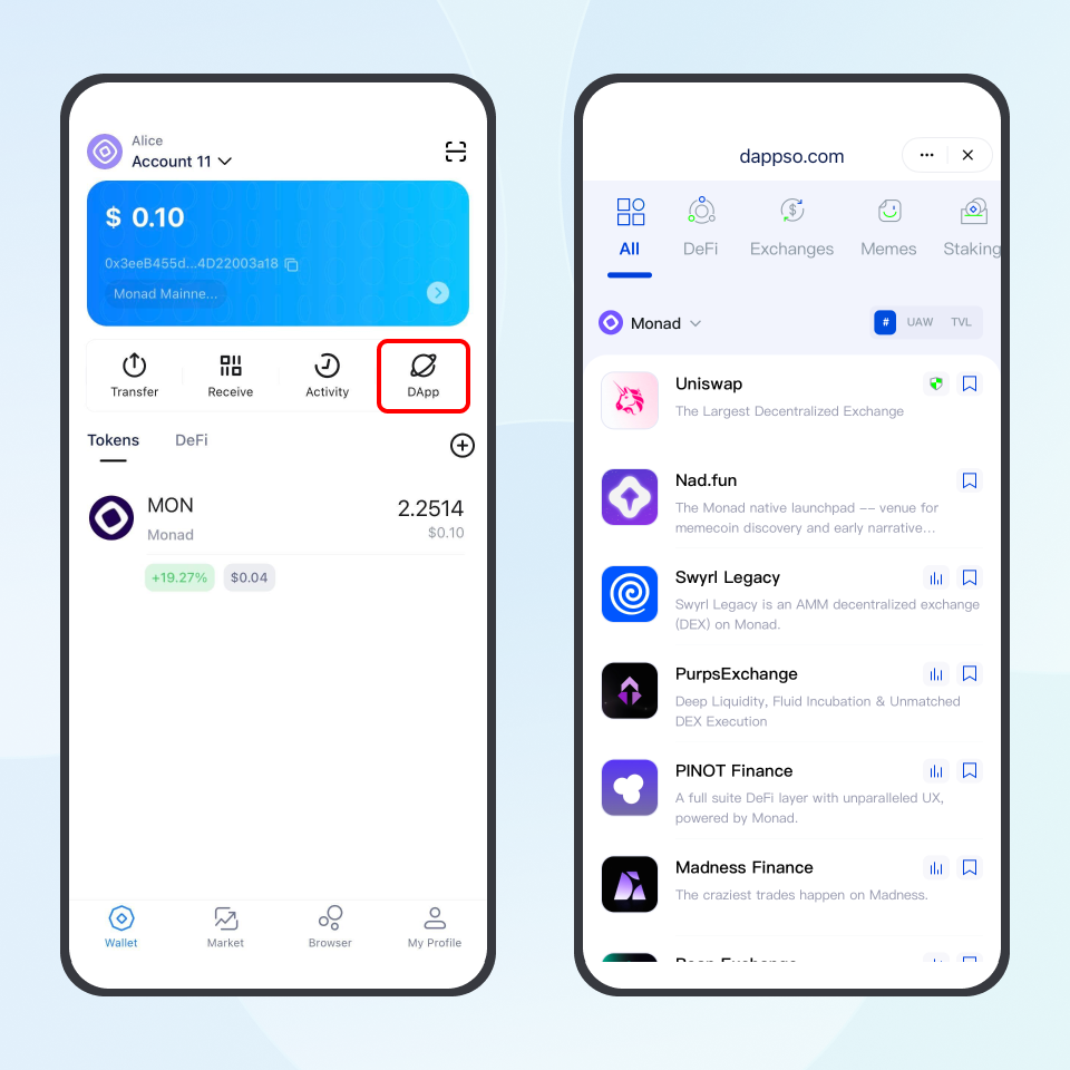 Monad block explorer